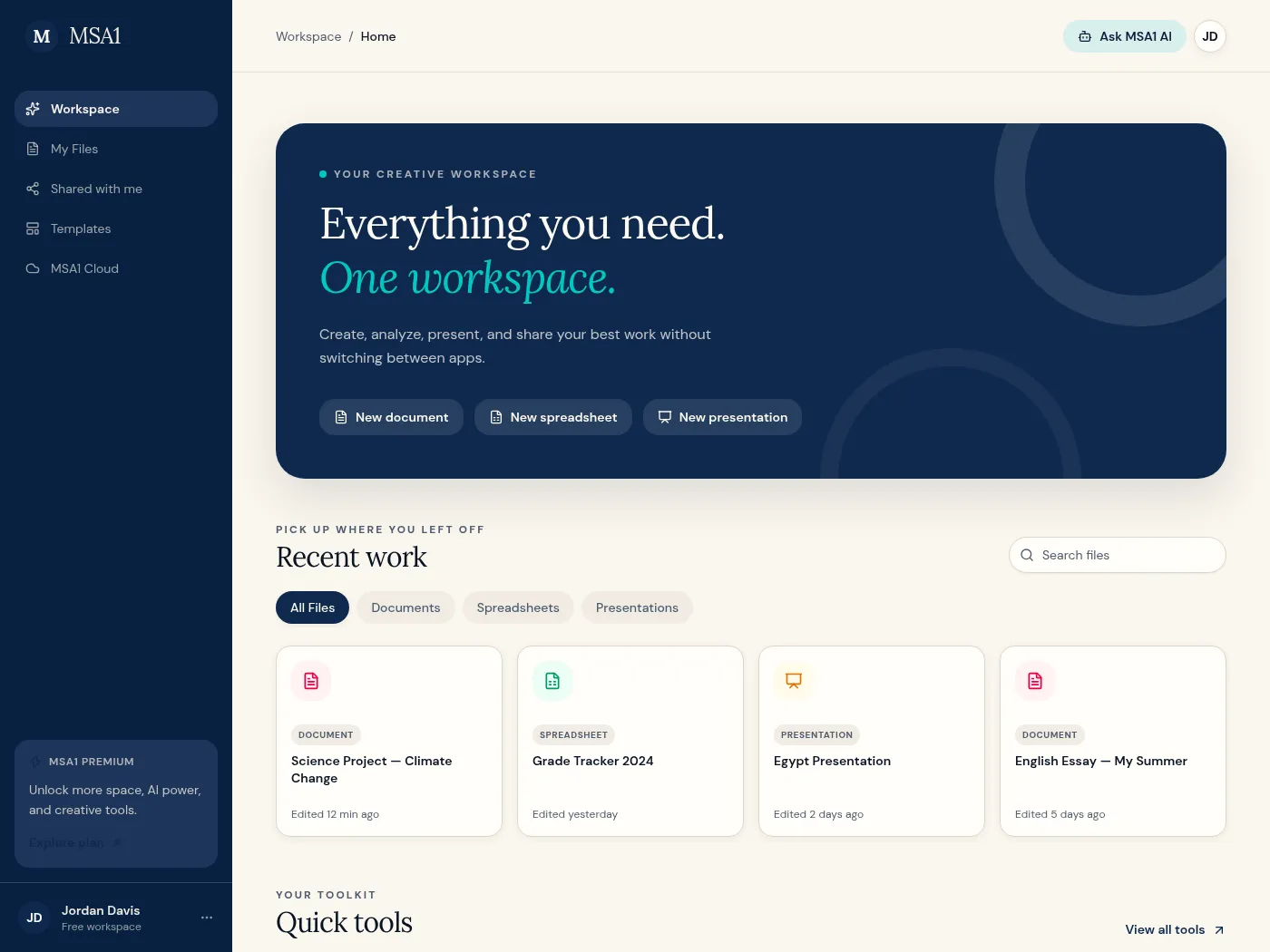 MSA1 Productivity Suite