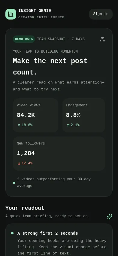 TikTok Insight Genie