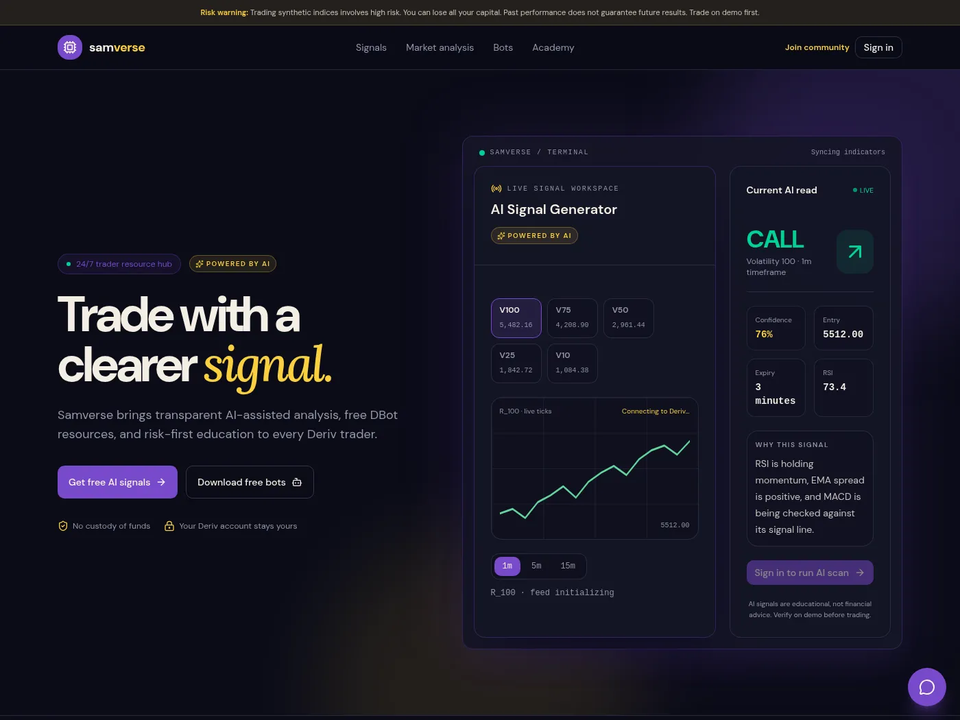 Samverse AI Trading Hub