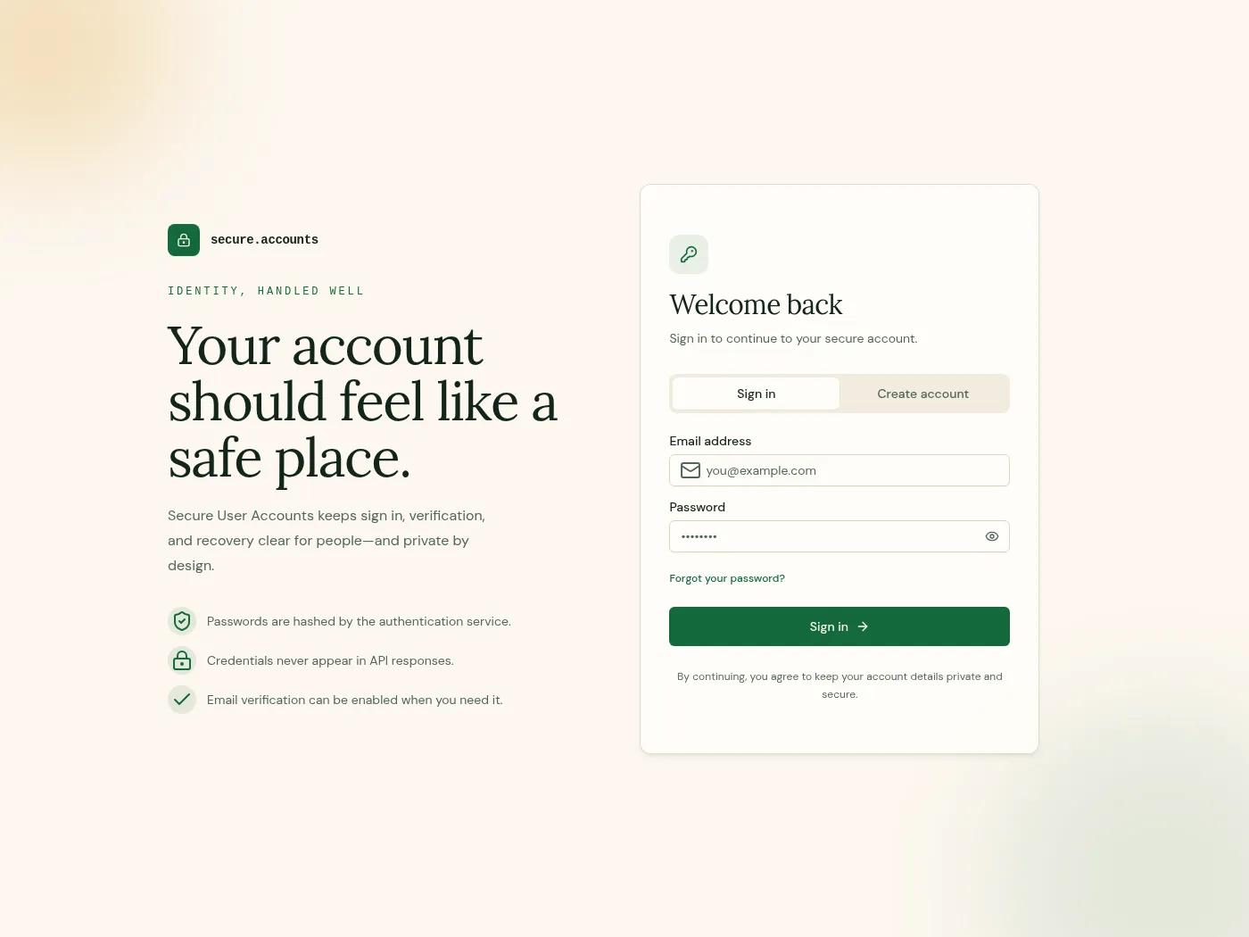 Secure User Accounts