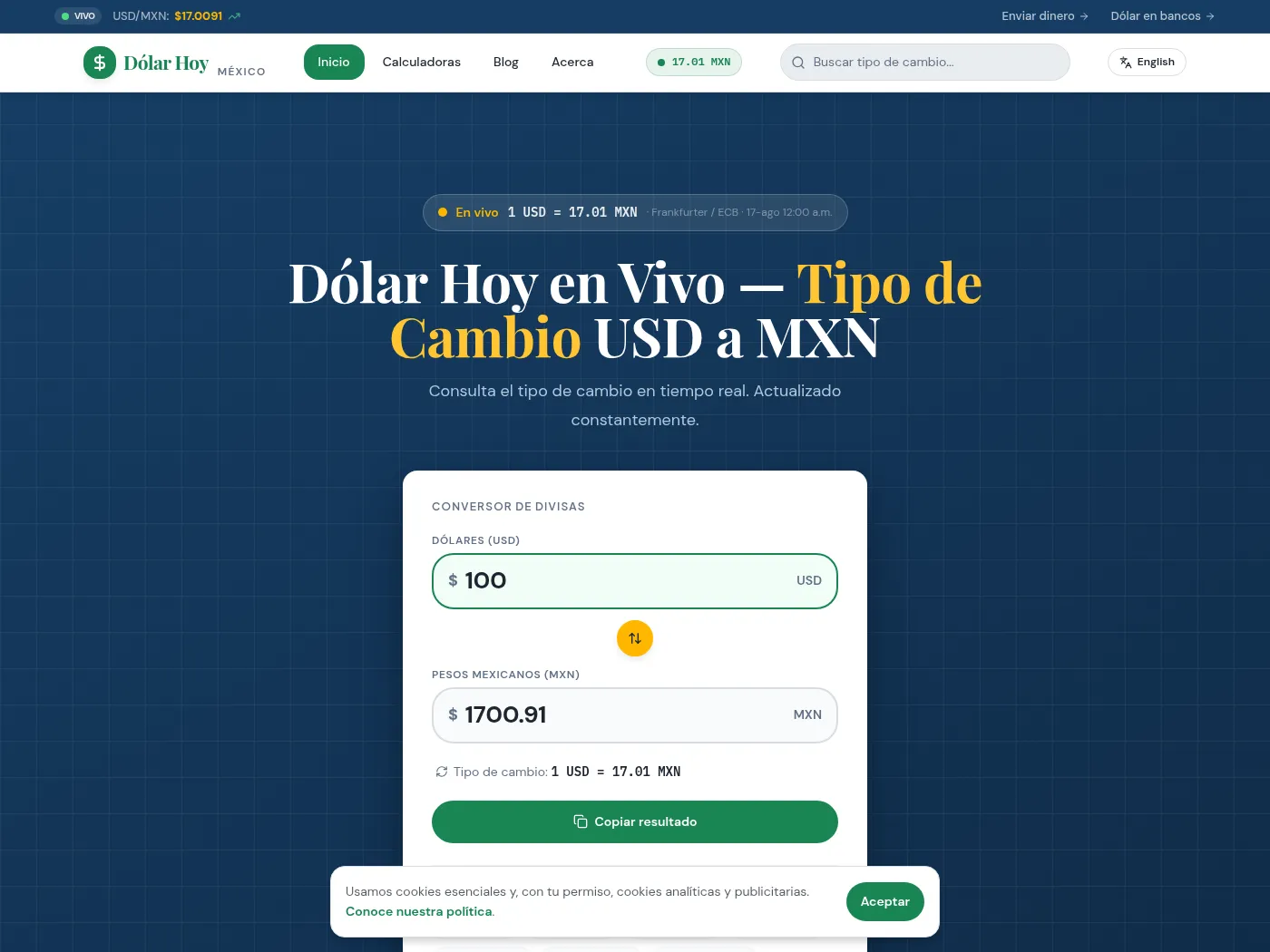 Dólar Hoy México