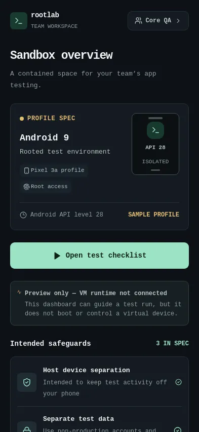 Rooted Android VM Sandbox