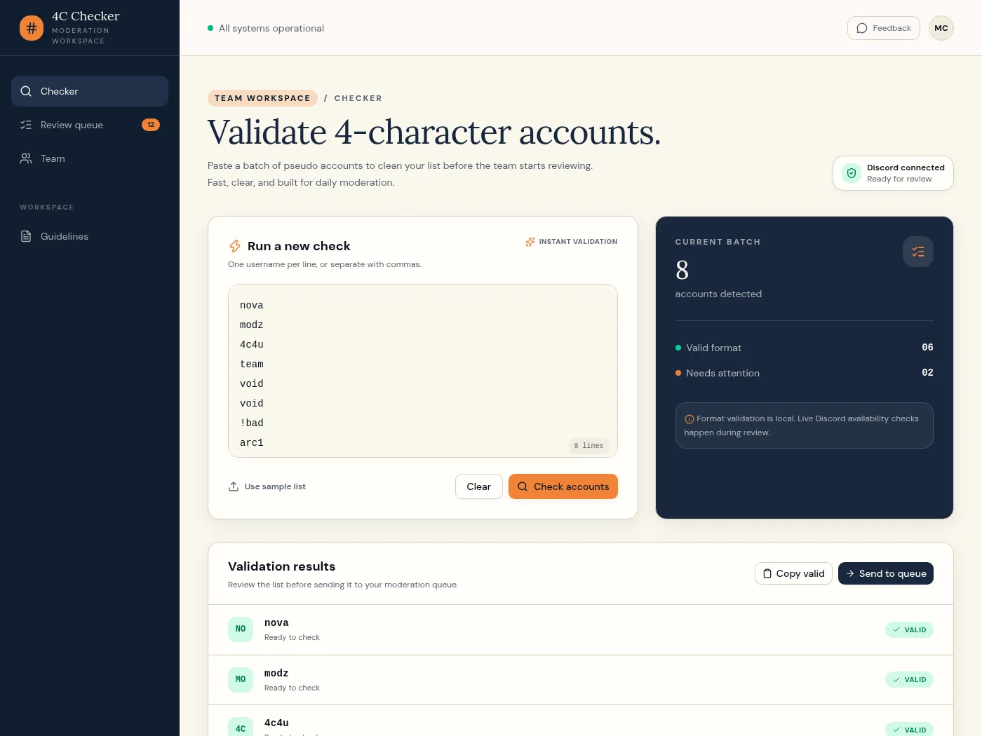 Discord 4C Checker