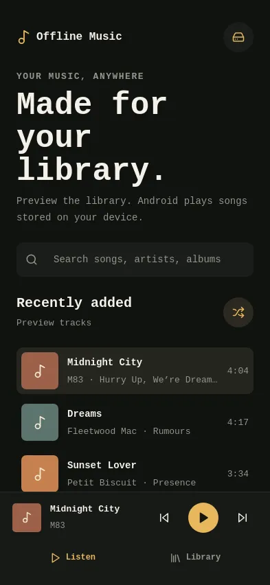 Offline Music Hub