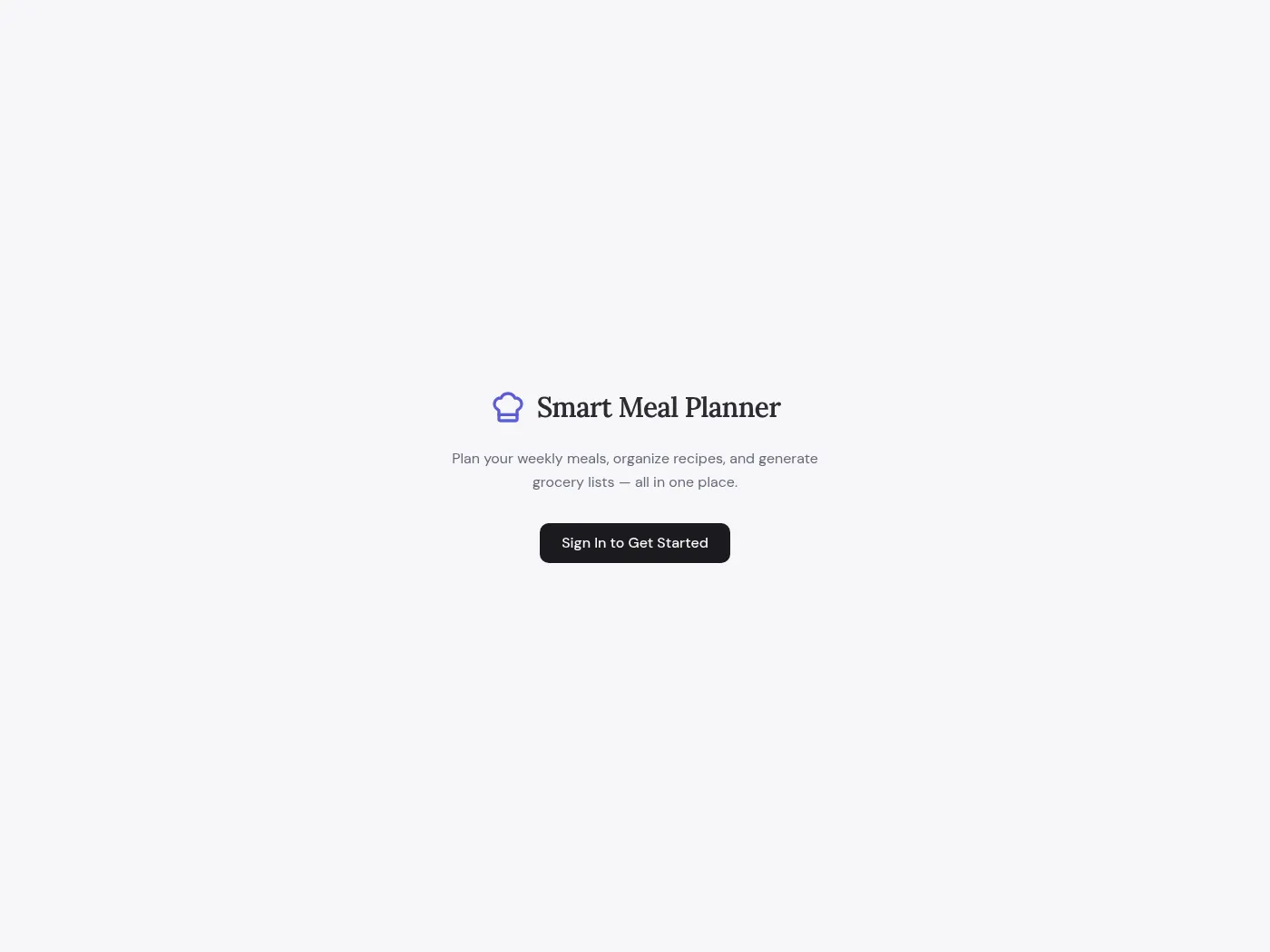 Smart Meal Planner