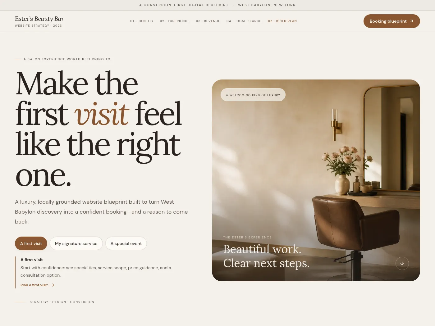 Ester’s Beauty Bar Web Blueprint