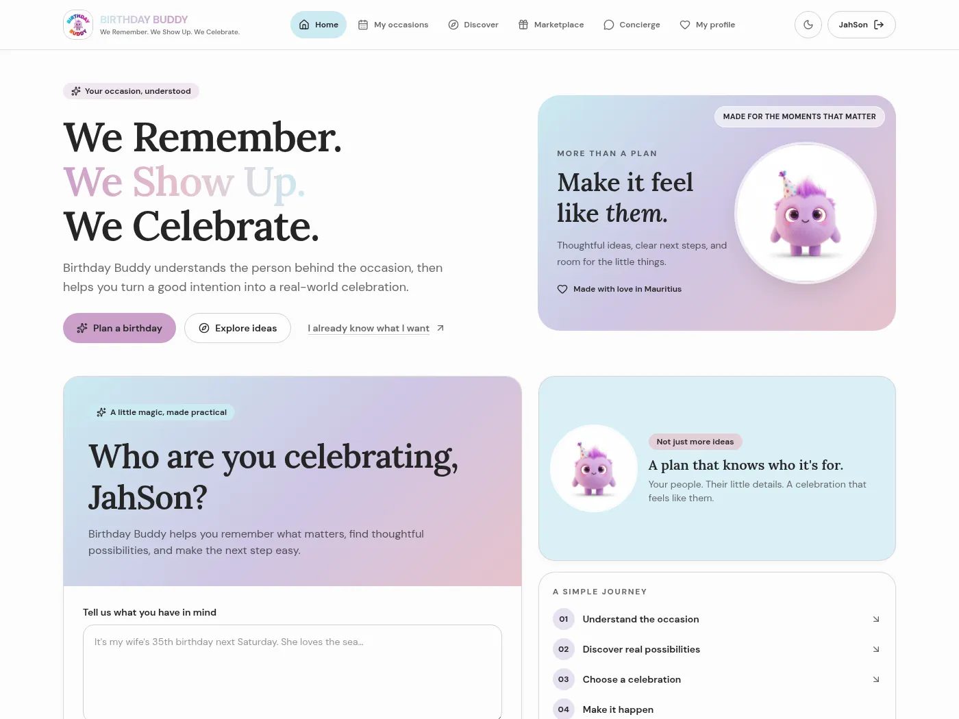 Birthday Buddy Occasion Platform