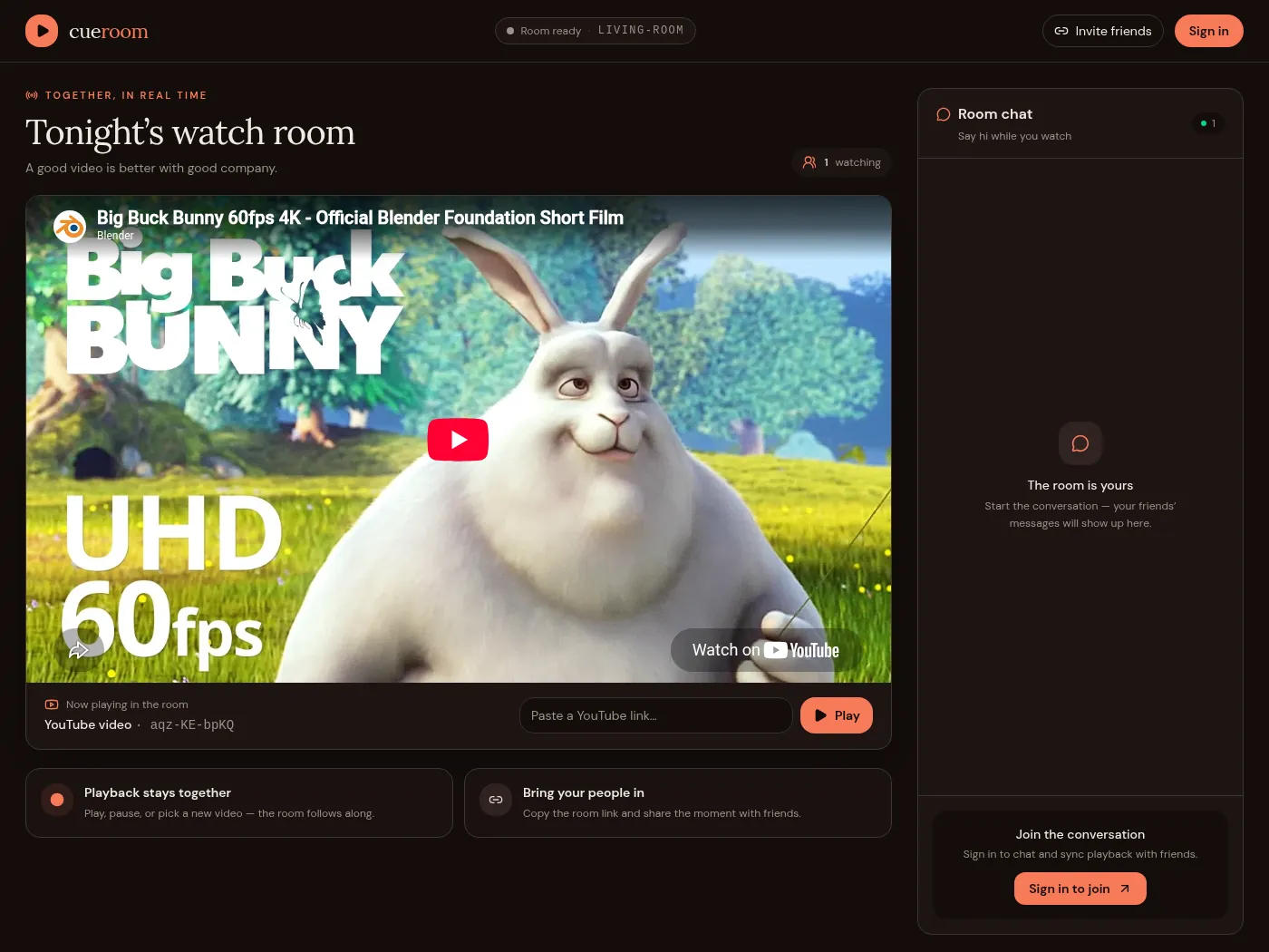 YouTube Chat Room Player