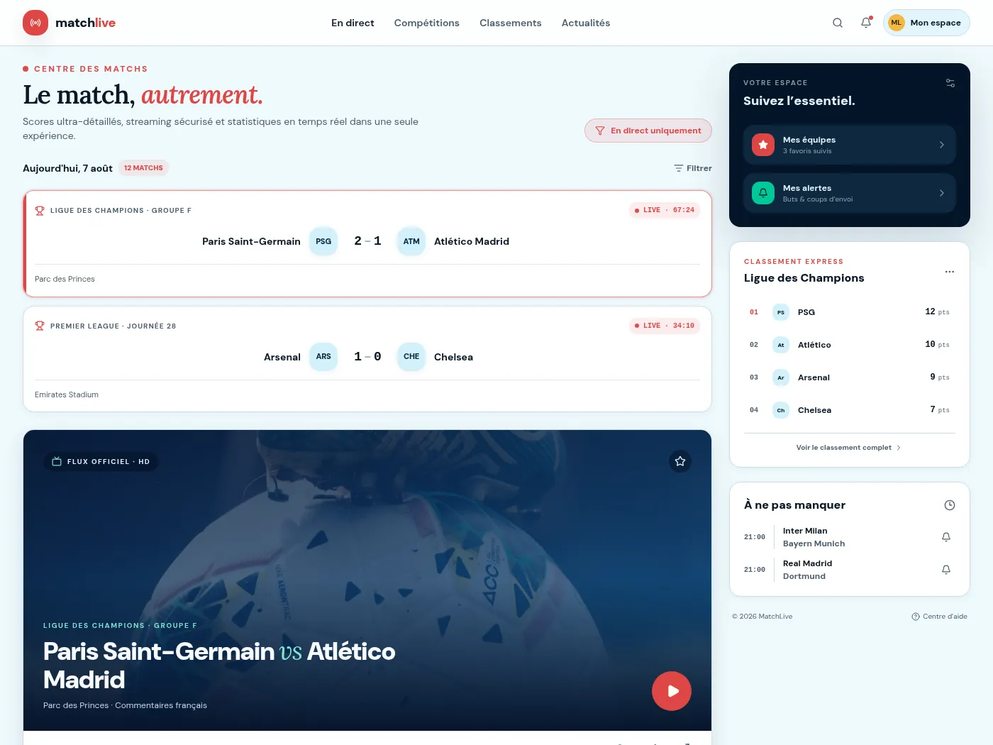 MatchLive Streaming Hub