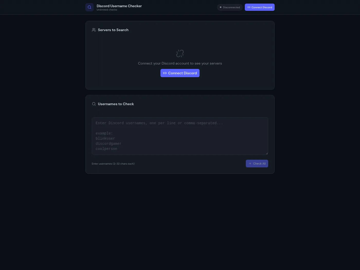 Discord Username Checker