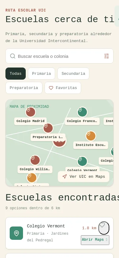Ruta Escolar UIC