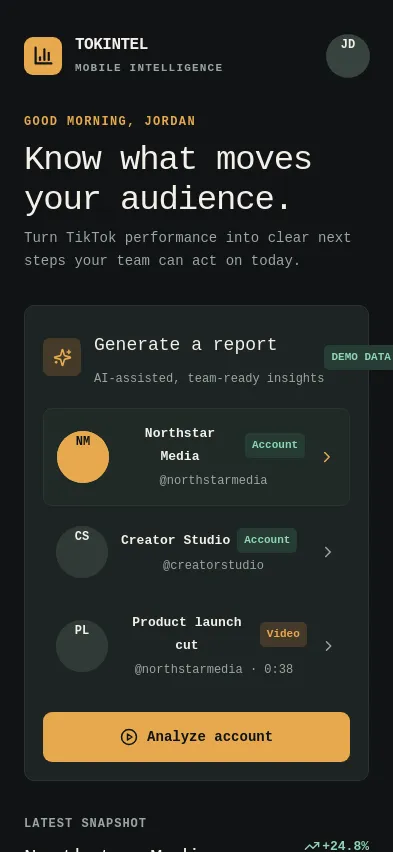 TokIntel Mobile Analytics