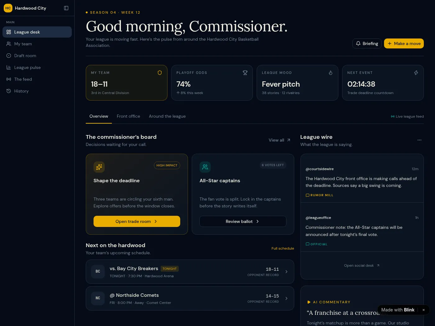 League Commissioner Hub