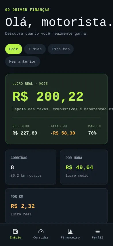 99 Driver Finanças