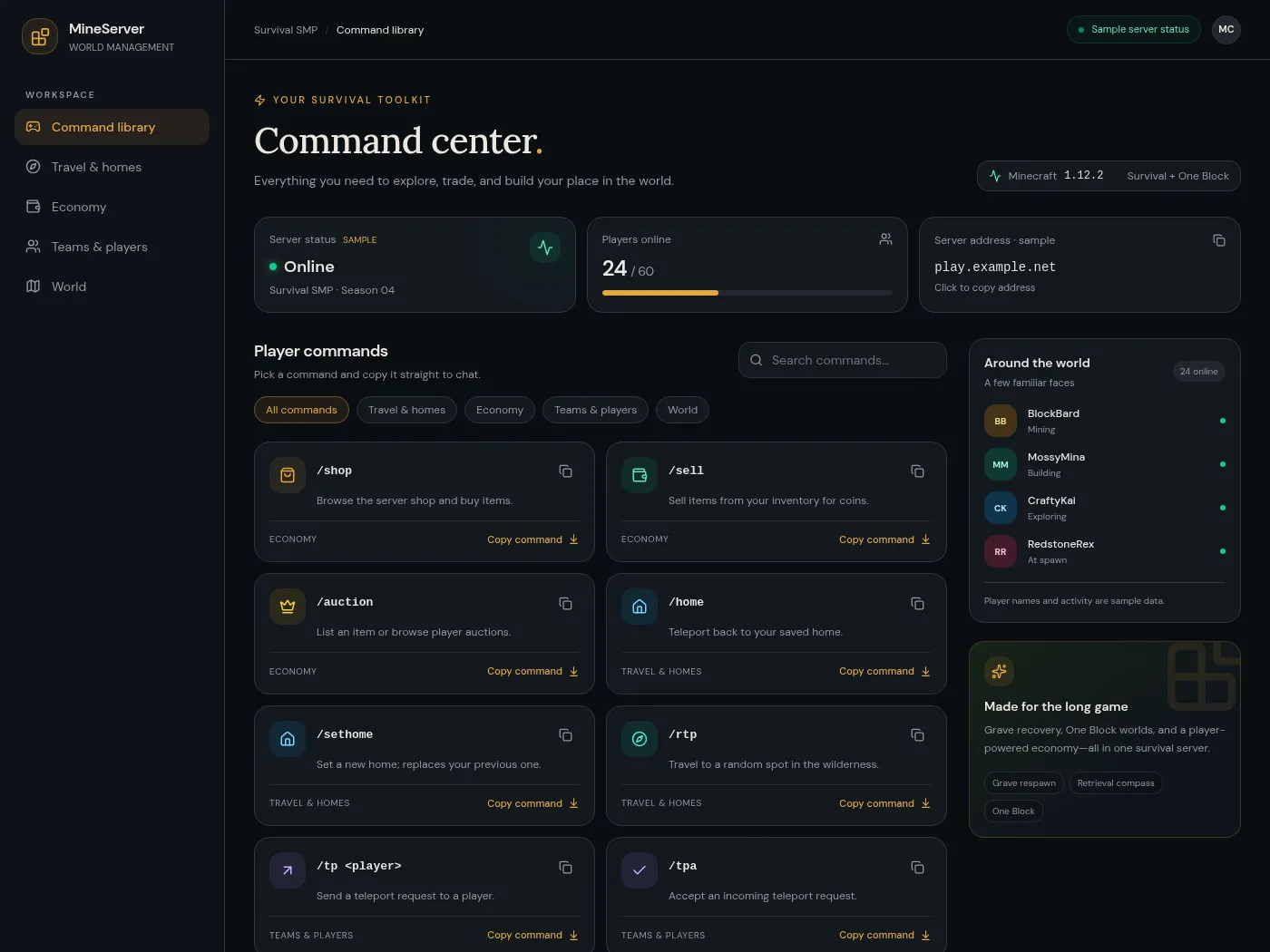 MineServer Web Manager
