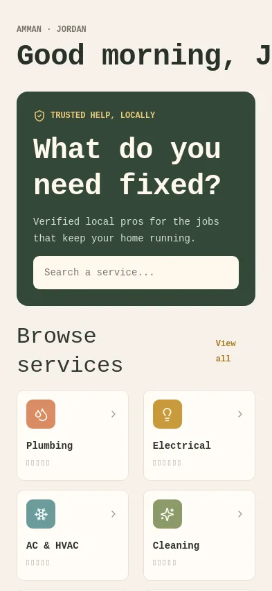 JordanFix Home Services App