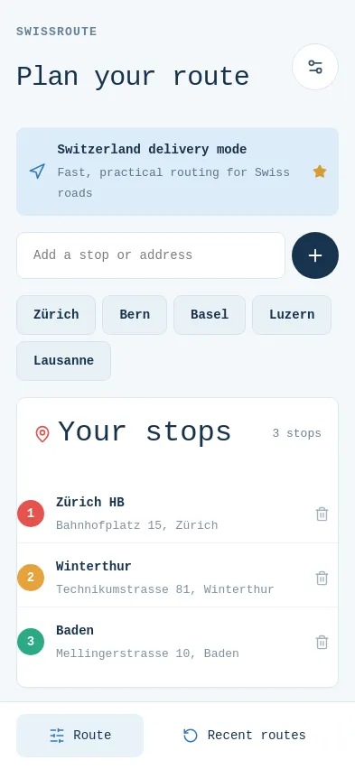SwissRoute Mobile