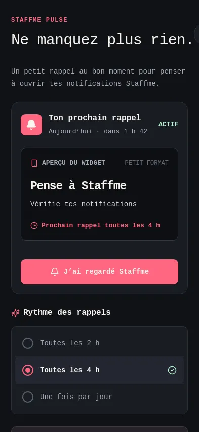 Staffme Reminder Widget