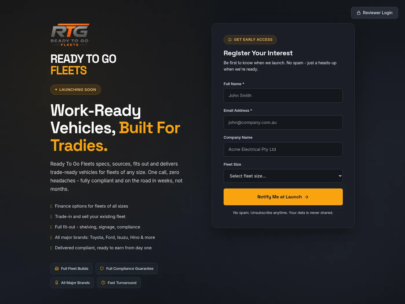 Ready To Go Fleets Site