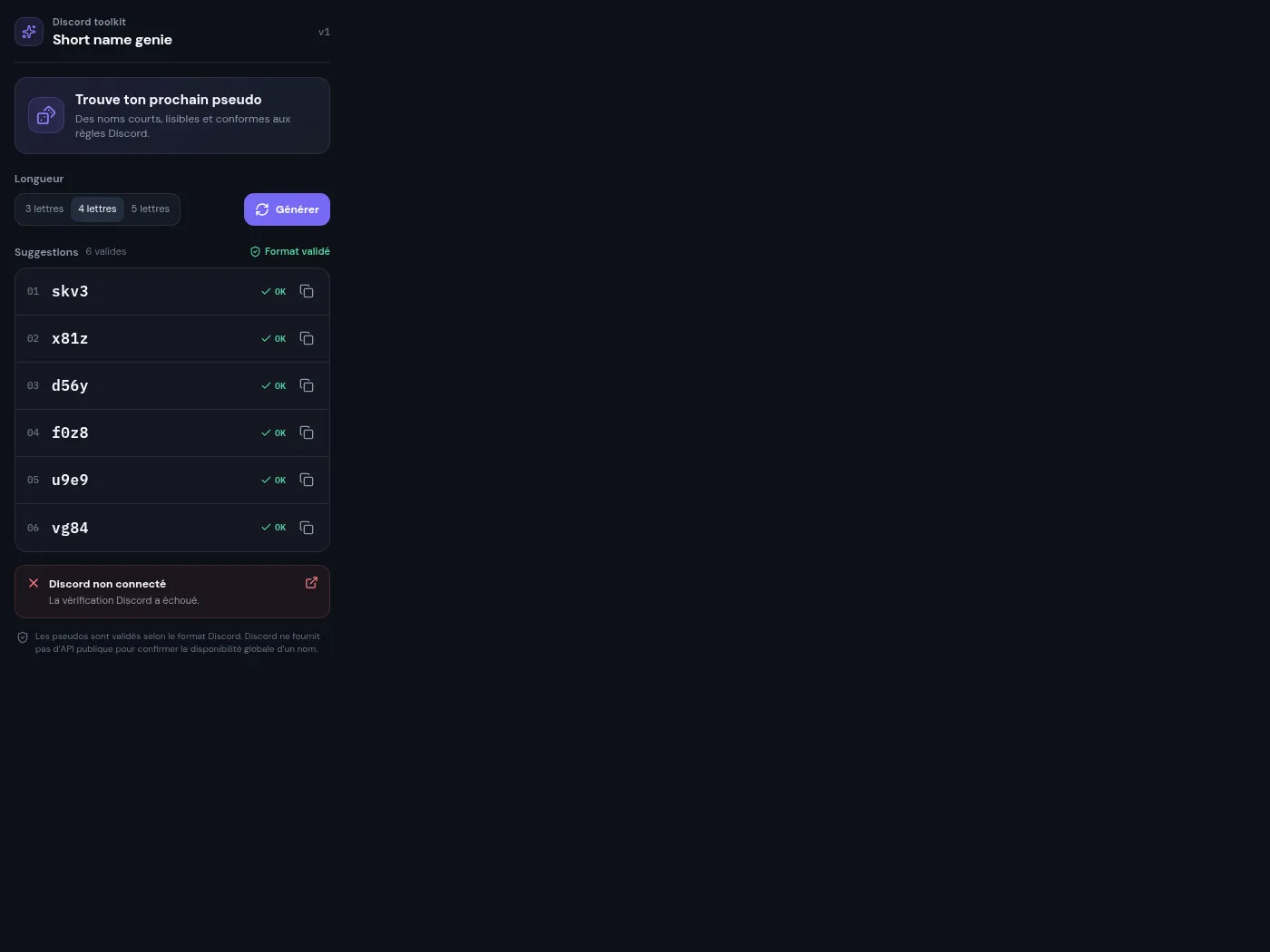 Short Discord Name Genie