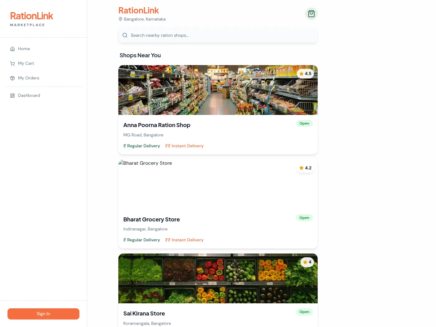 RationLink Marketplace App