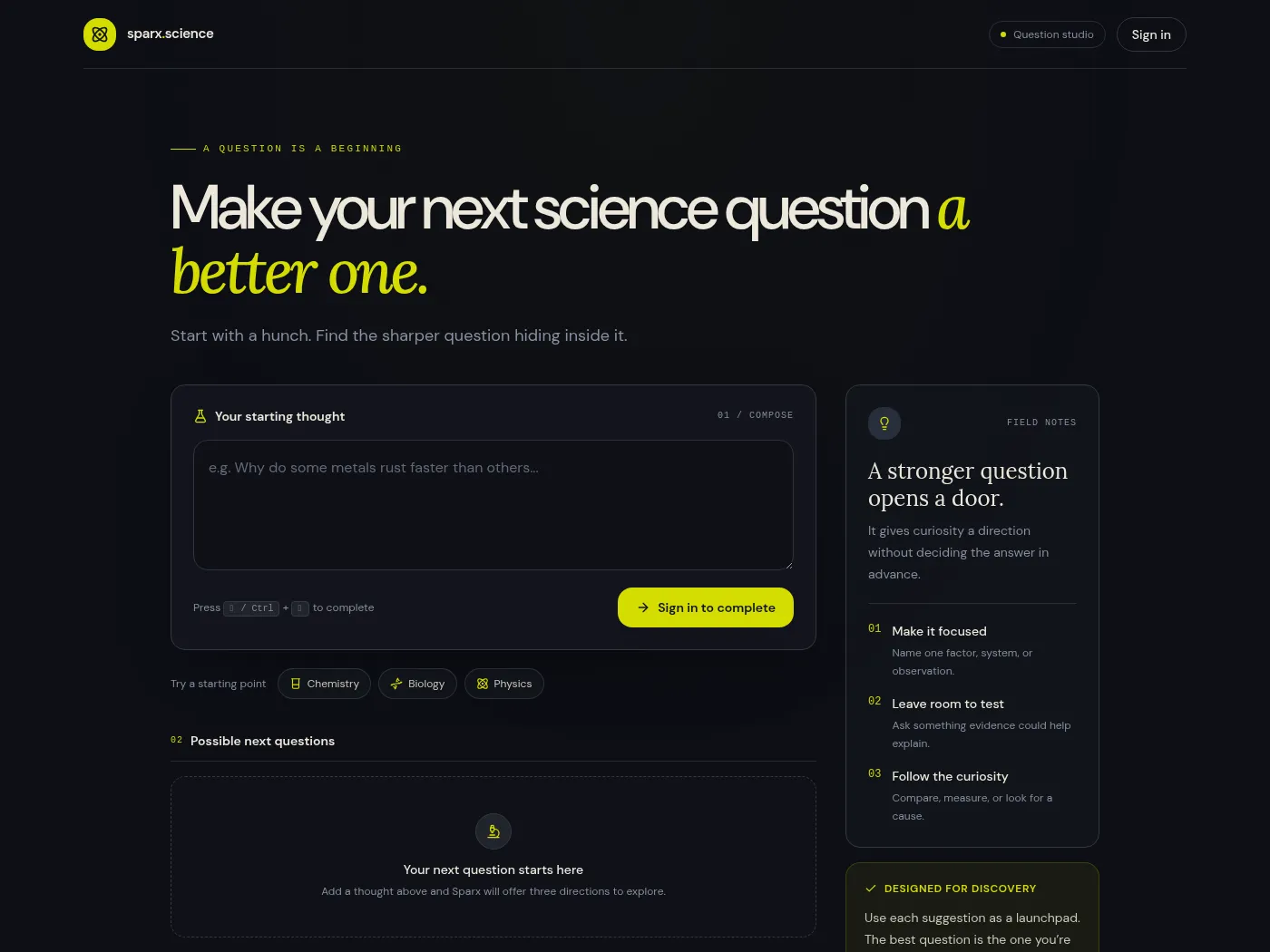 Sparx Science AutoCompleter
