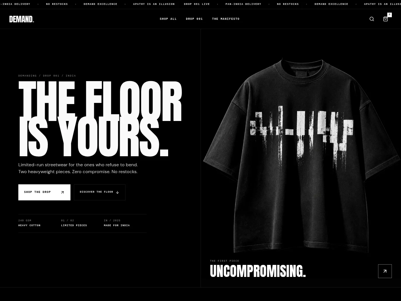 Demanding Streetwear Drop Shop