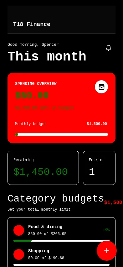 T18 Finance Mobile