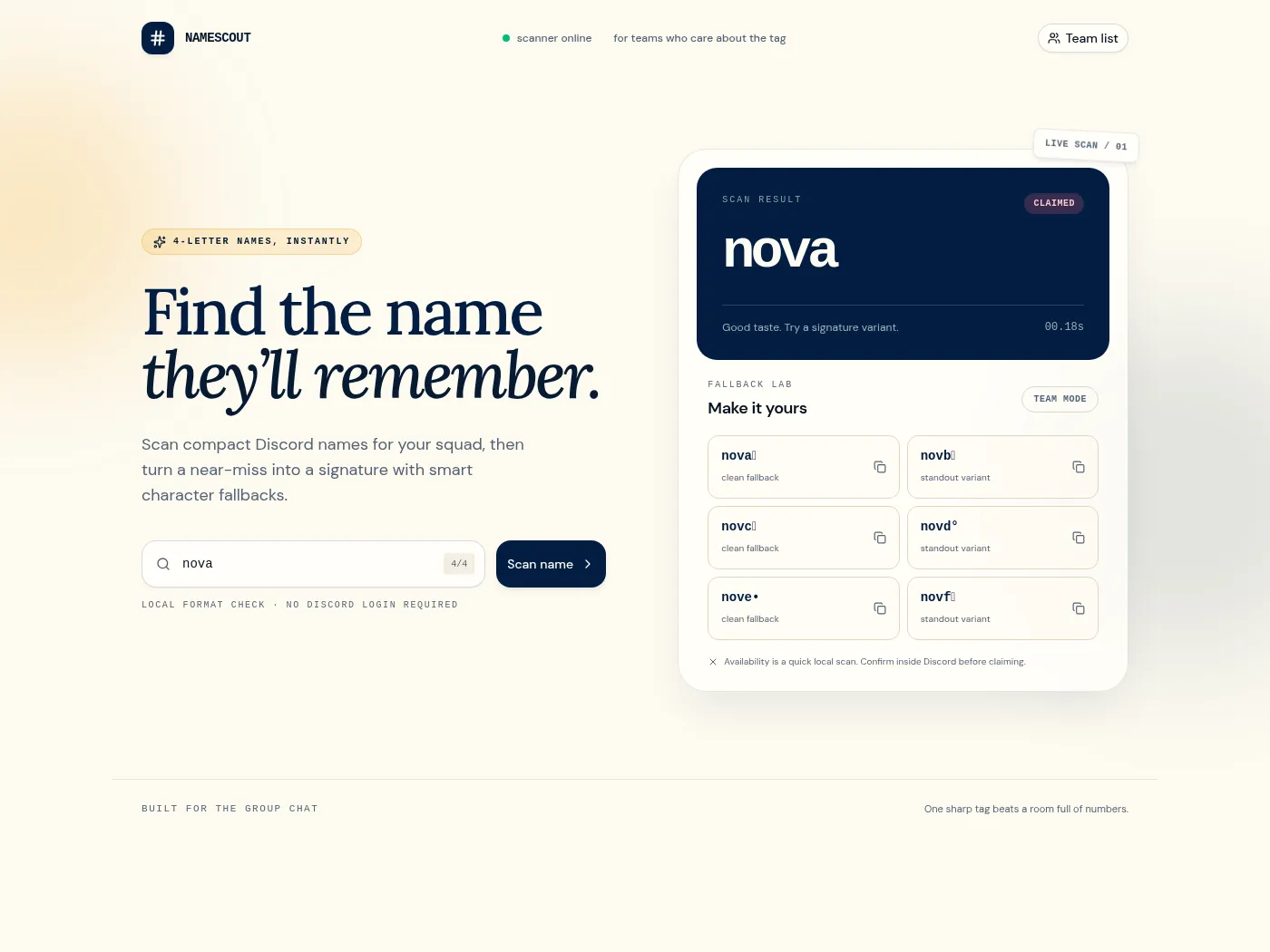 Discord Name Scanner