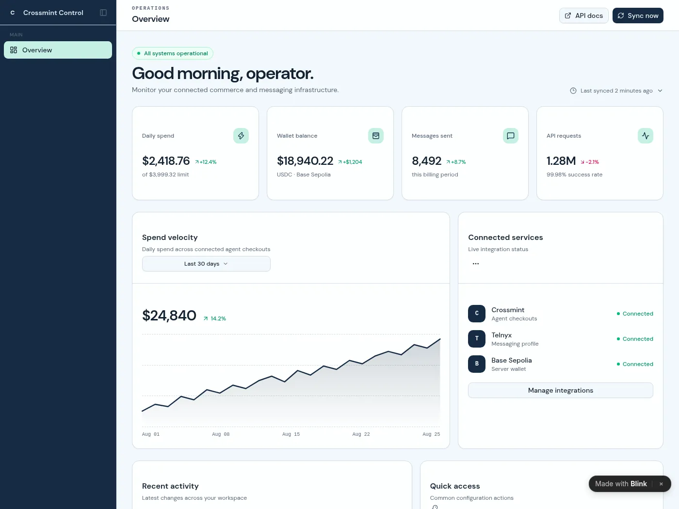 Crossmint API Dashboard
