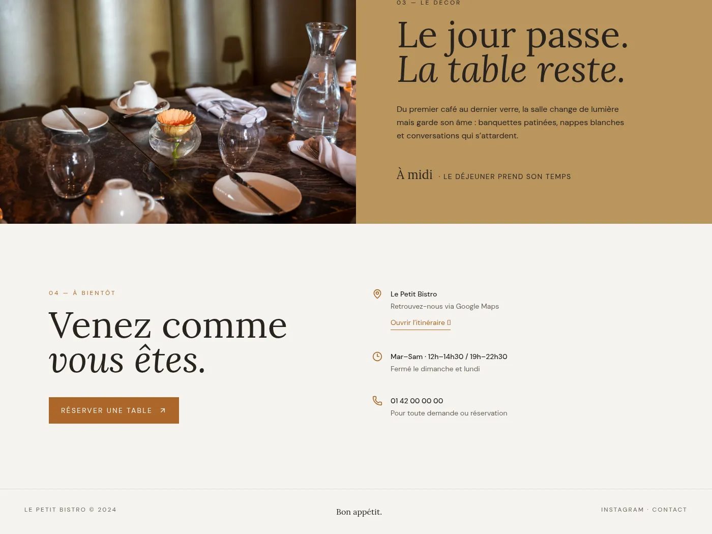 Le Petit Bistro Site