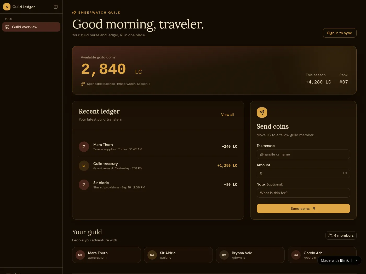 LARP Coin Manager