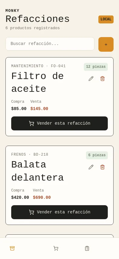 Monky Refacciones POS