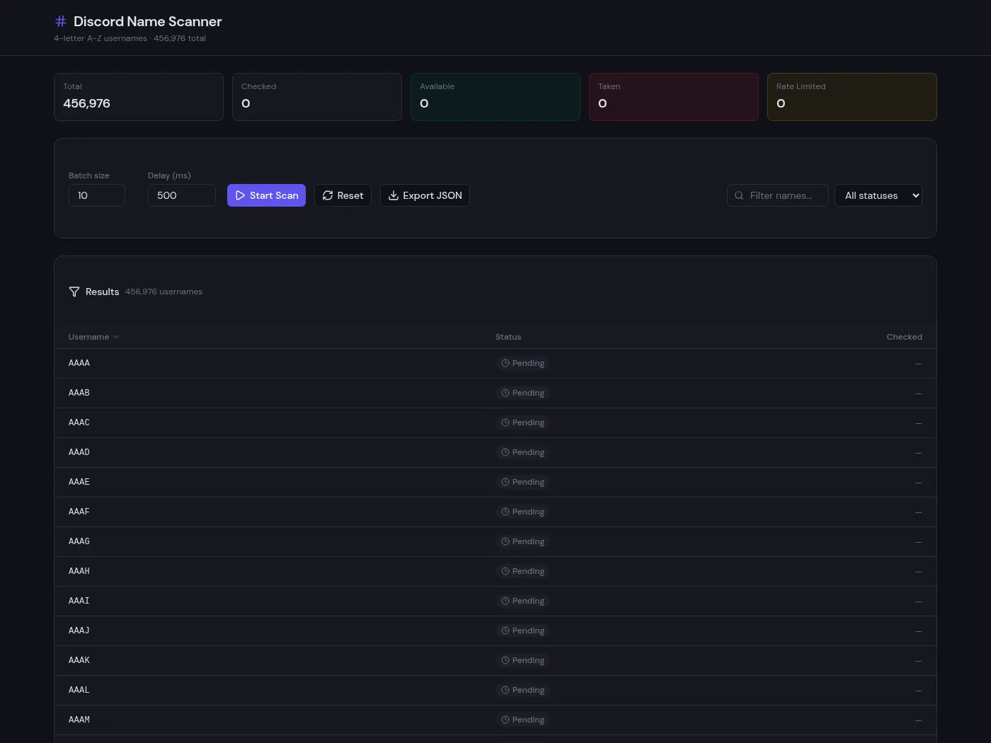 Discord Name Scanner