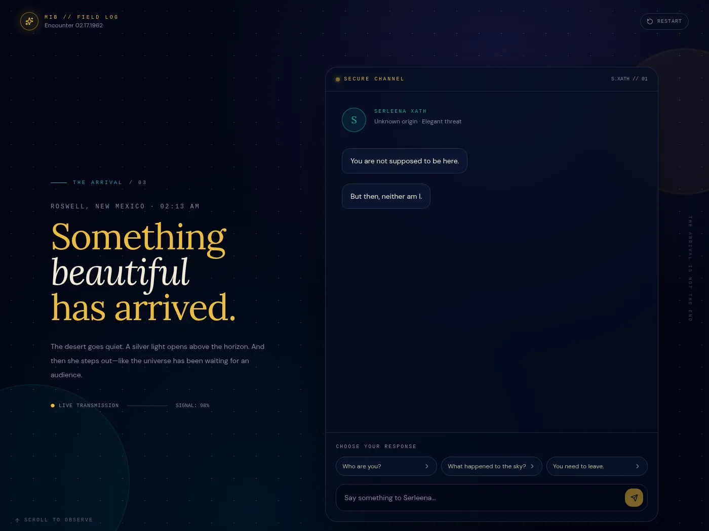 Serleena Arrival Dialog