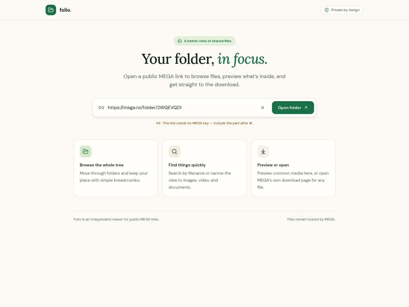 Mega Folder Viewer