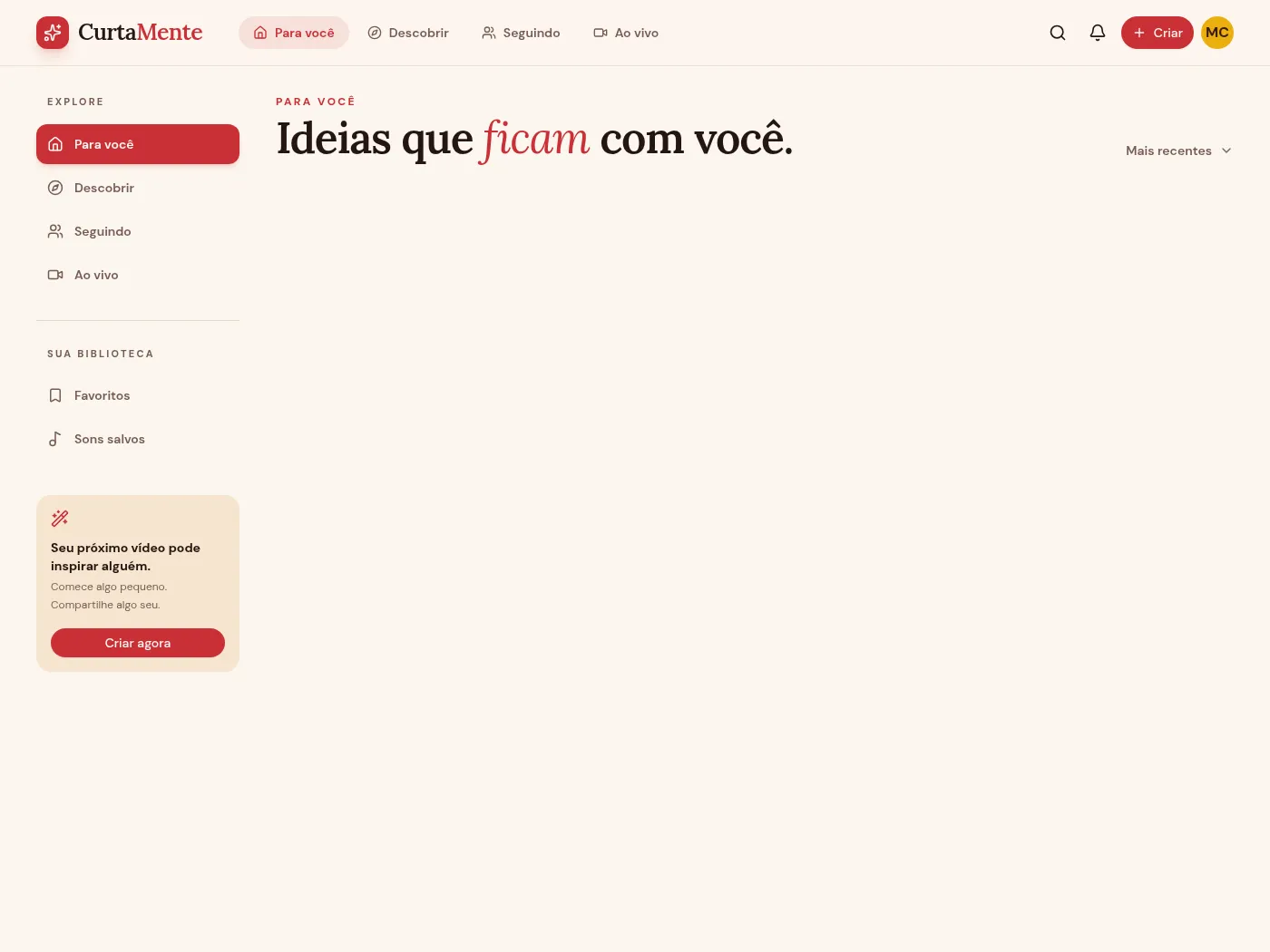 CurtaMente Short Video Platform