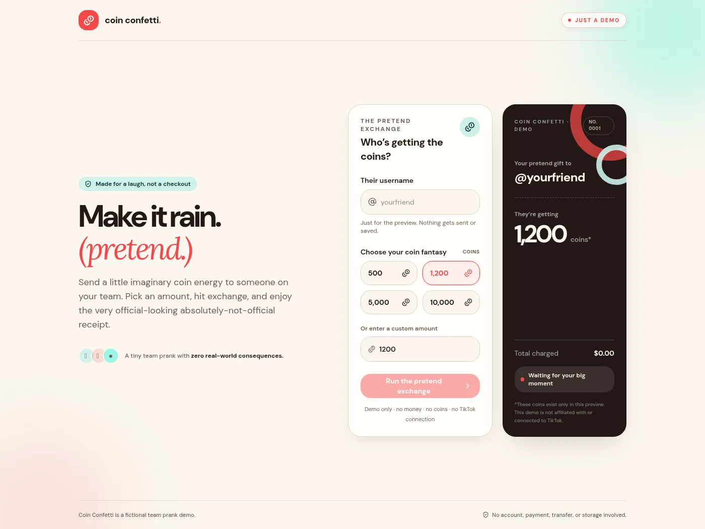 TikTok Coins Prank Demo