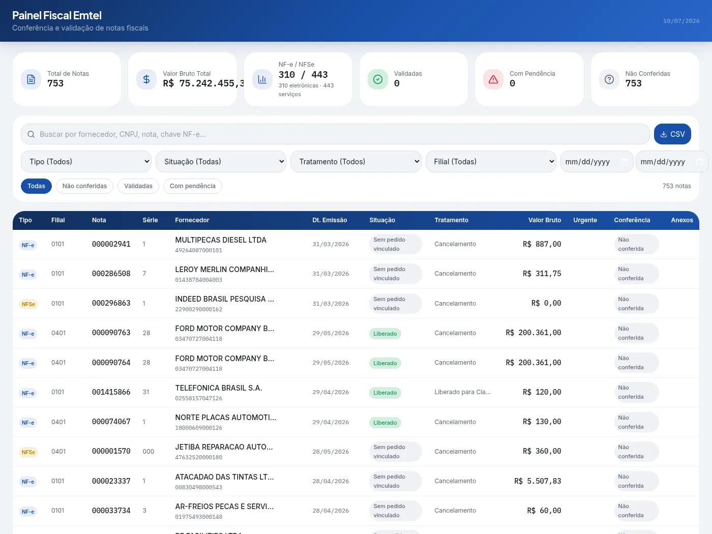 NotaFiscal Hostinger Web