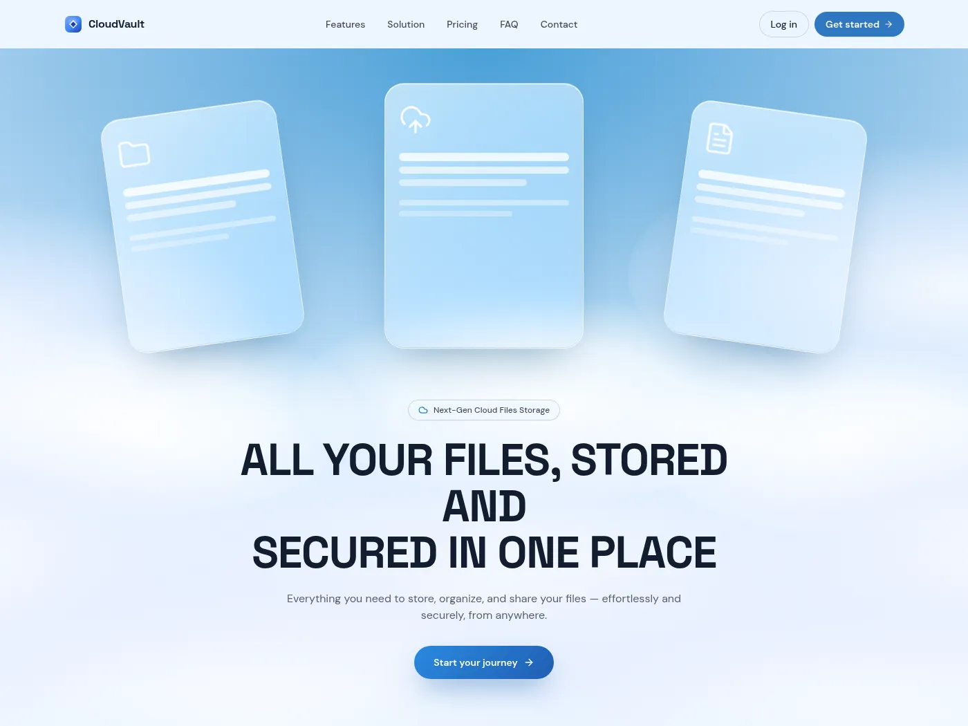 CloudVault Landing Page