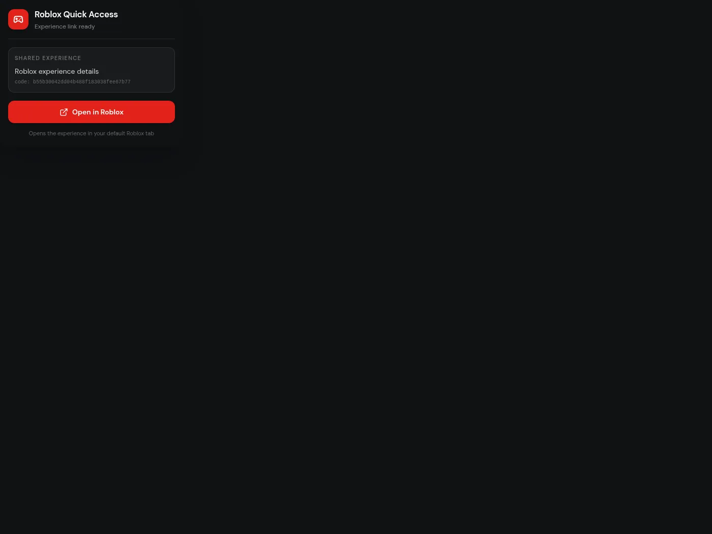 Roblox Share Quick Access