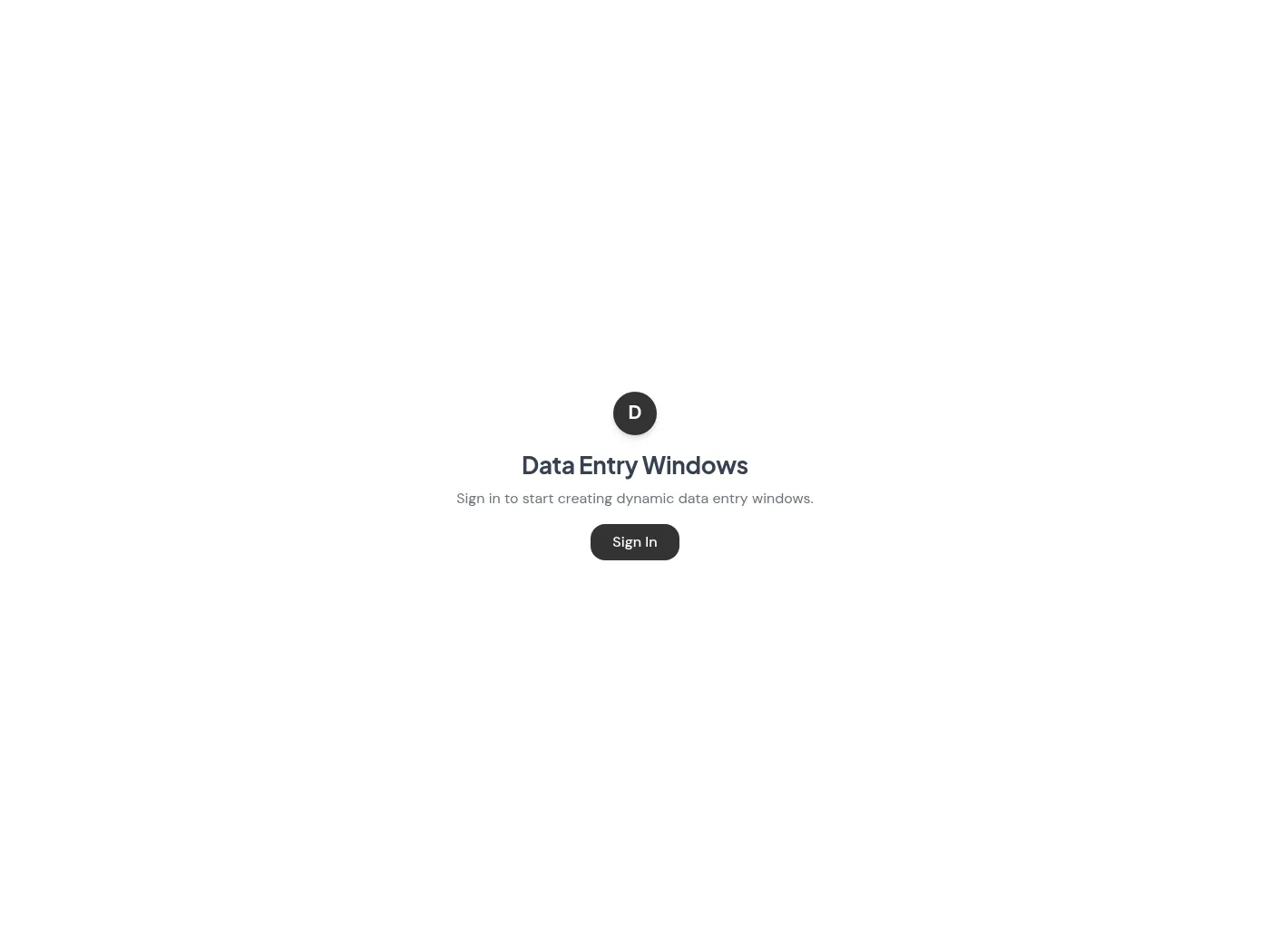 Data Entry Windows