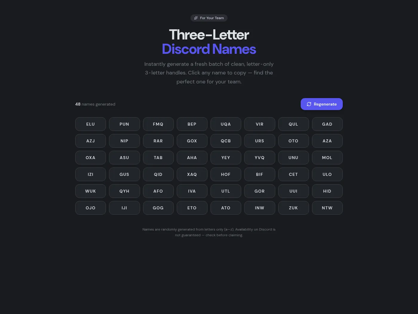 TrioTag Discord Names