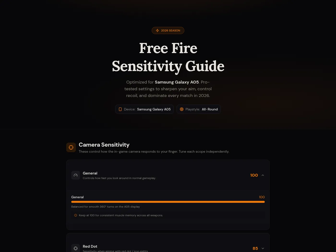 Free Fire Sensibility Guide