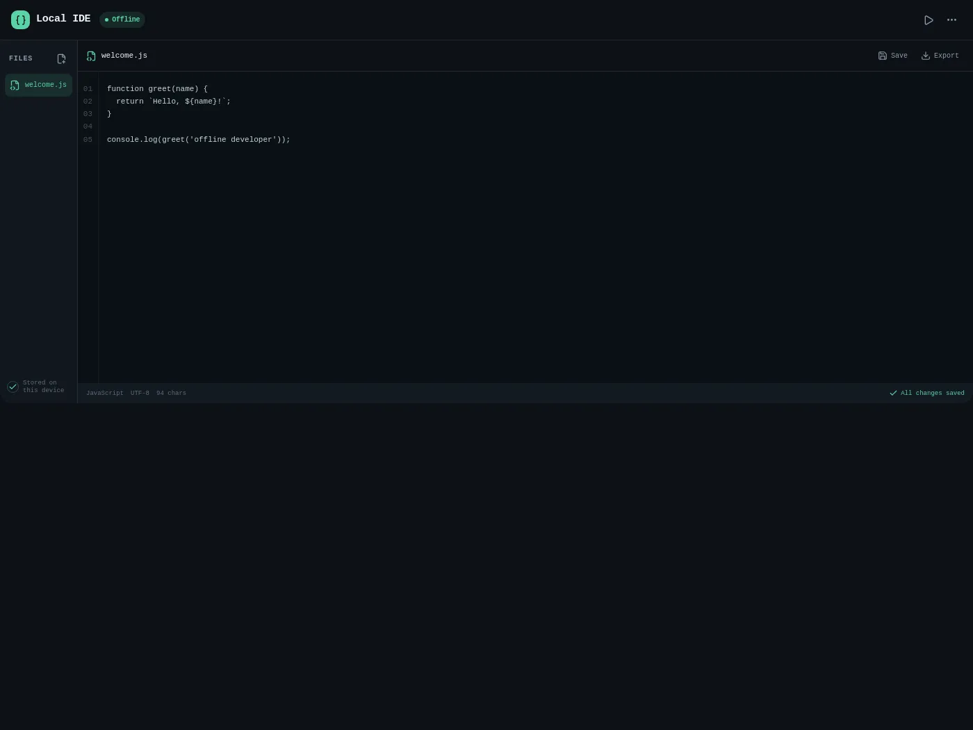 Offline Code Editor Extension