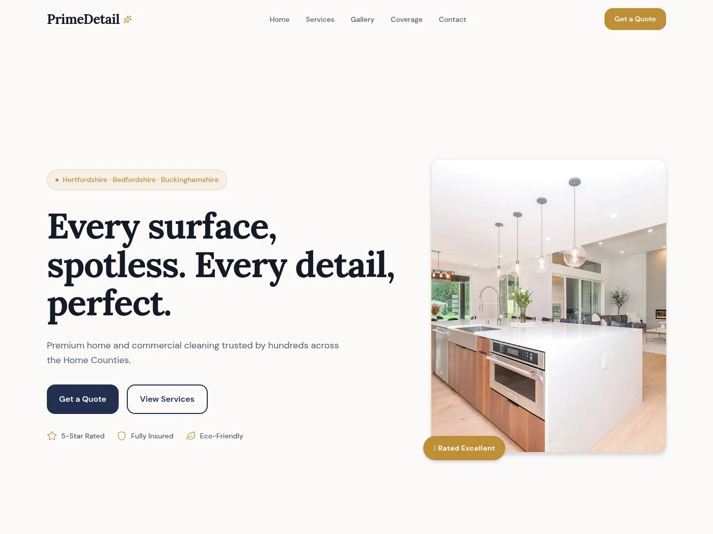 PrimeDetail Cleaning Website