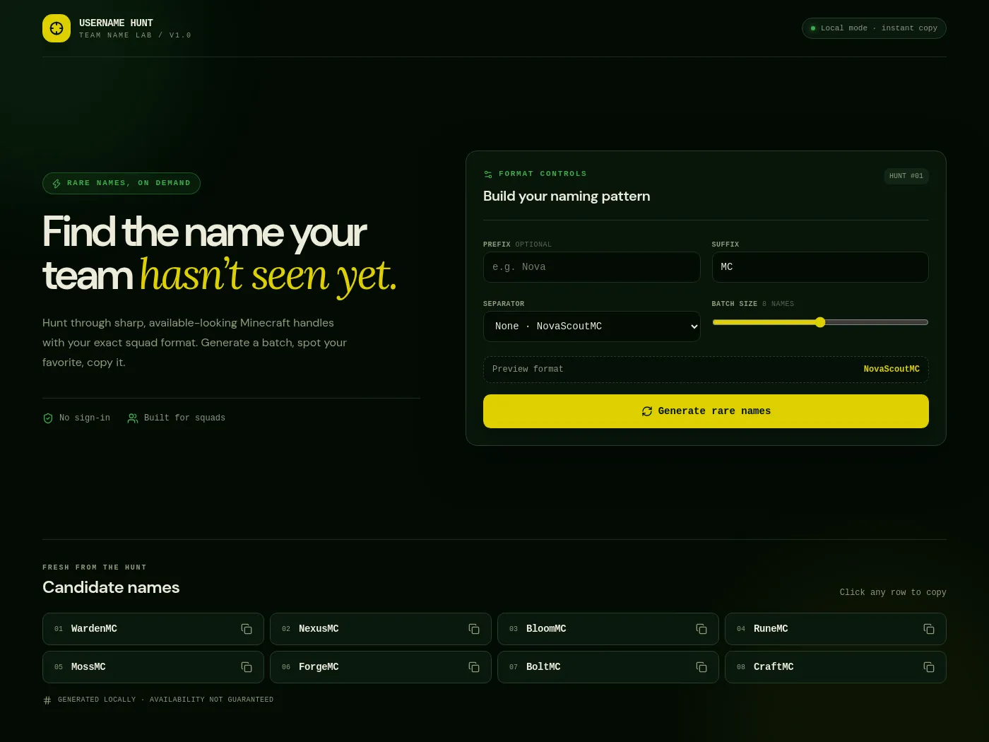 Username Hunt Tool