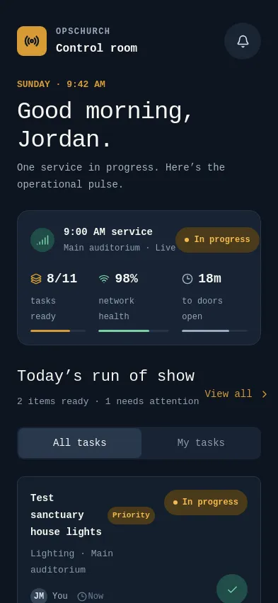 OpsChurch Mobile