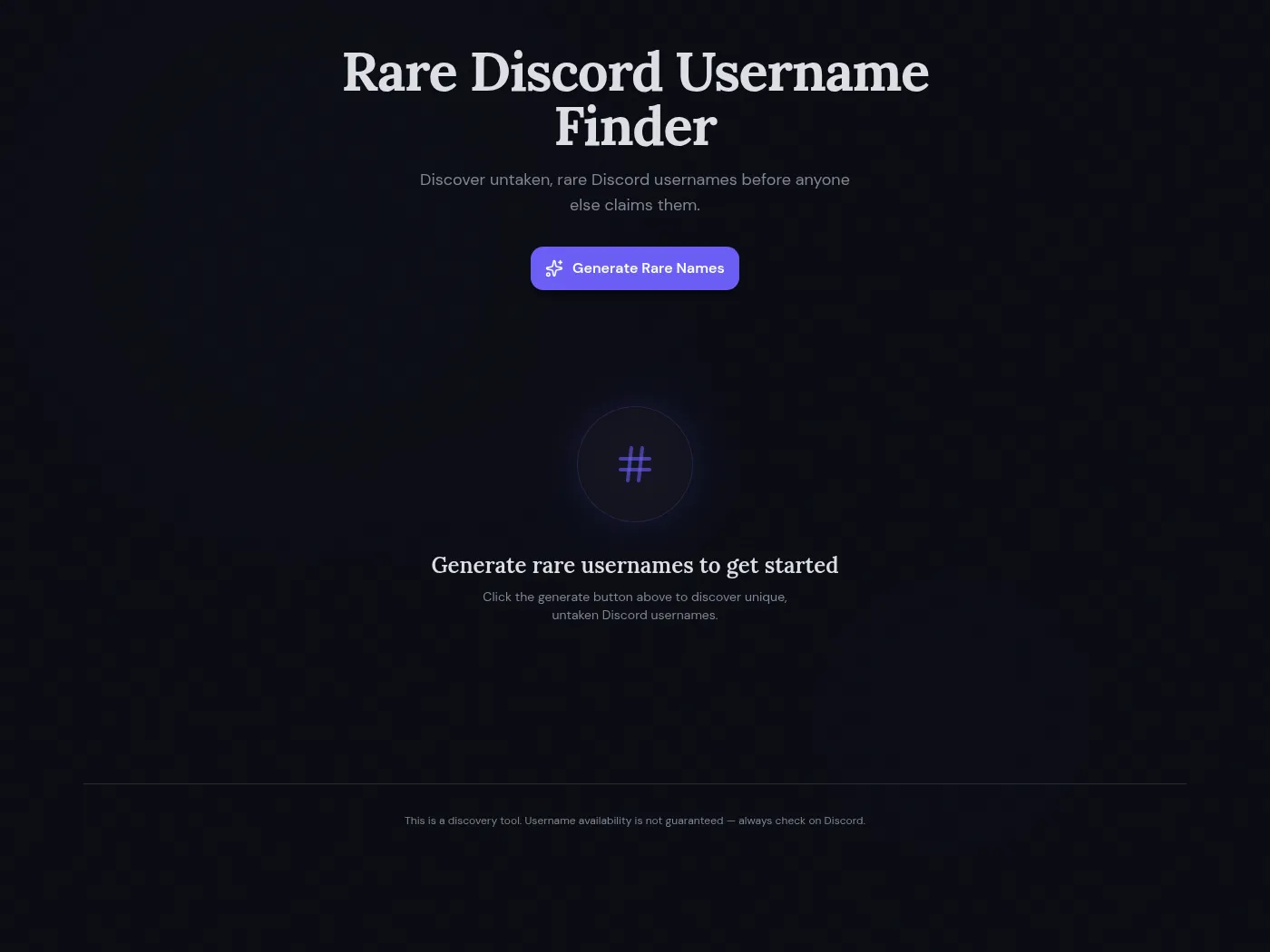 Rare Discord Username Finder