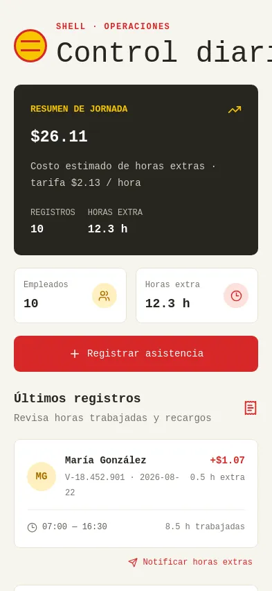 Shell Attendance Tracker